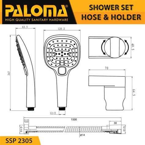 Promo Paloma Ssp 2305 Shower Set Handshower Mandi Hand Head Kepala Air