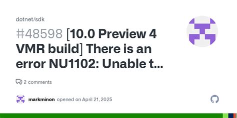 10 0 Preview 4 VMR Build There Is An Error NU1102 Unable To Find