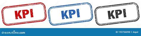 Conjunto De Sinais Isolado Quadrado Kpi Carimbo Kpi Ilustração do