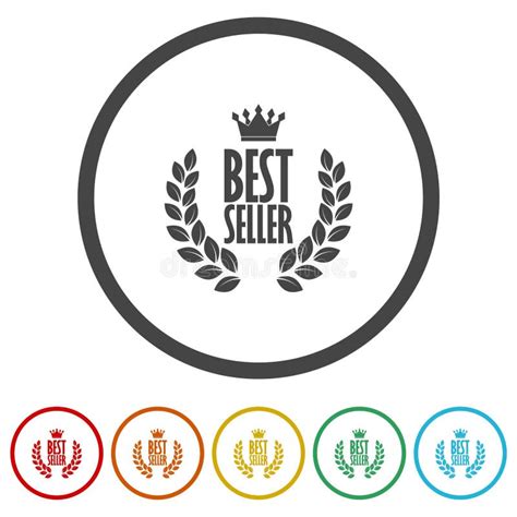 Badge Best Seller Icon Set Icons In Color Circle Buttons Stock Illustration Illustration Of