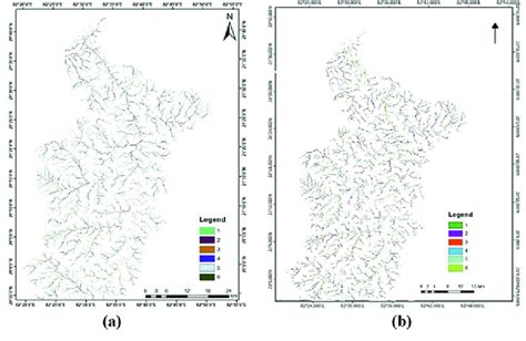 Stream Order Obtained From A Arcgis Tool B Qgis Tool Download