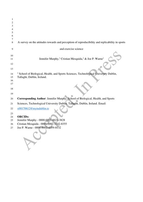 PDF Survey On The Attitudes Towards And Perception Of Reproducibility