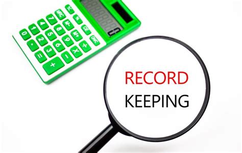 Premium Photo Record Keeping Text Inscription Through A Magnifying