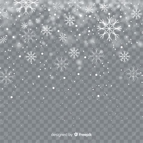 透明な背景で現実的な落書きの雪片 プレミアムベクター