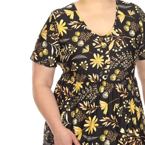 Floral Short Sleeve Knee Length Dress Plus Dressbarn