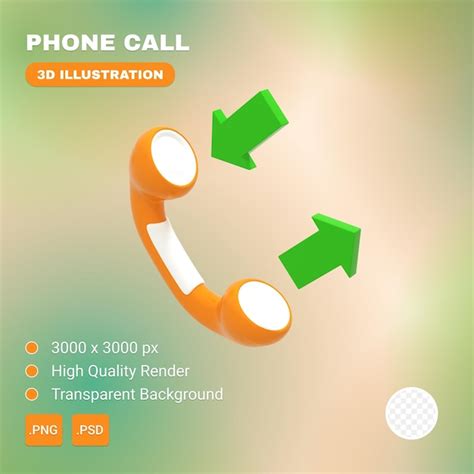 Premium PSD 3d Illustration Phone Call
