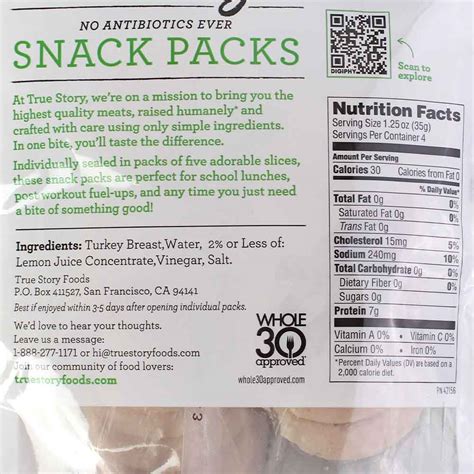 True Story Foods Oven Roasted Turkey Snack Packs Farm Fresh To You
