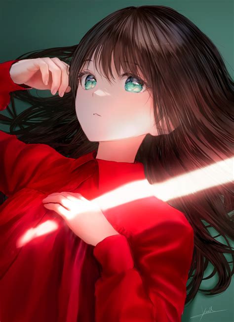 Safebooru 1girl Bangs Blush Brown Hair Collared Shirt Green
