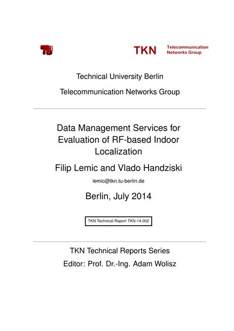 Pdf Data Management Services For Evaluation Of Rf Based Indoor