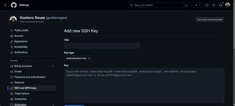 Adicionando Uma Chave Ssh à Sua Conta Do Github Gustavo Souza