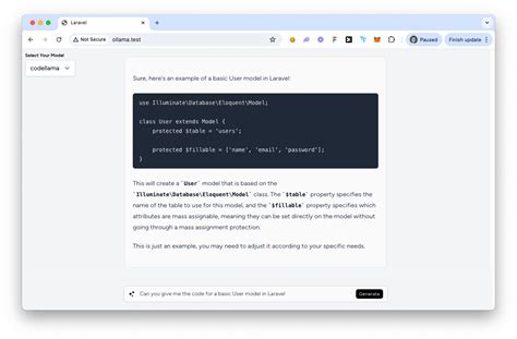 github thedevdojo laravel ollama a simple example of how to use ollama and get a response in
