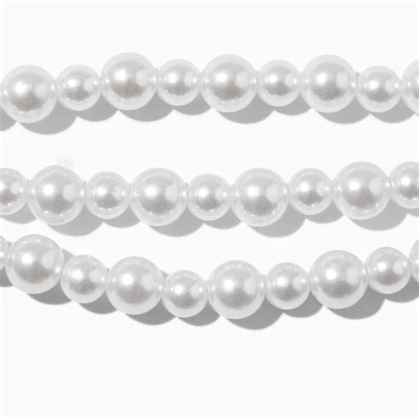 Silver Tone Three Strand Pearl Bracelet Icing Us