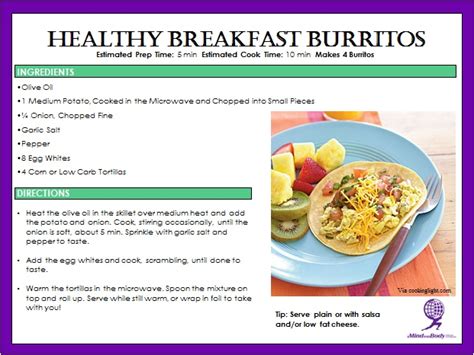 Alexs Healthy Breakfast Burrito Recipe
