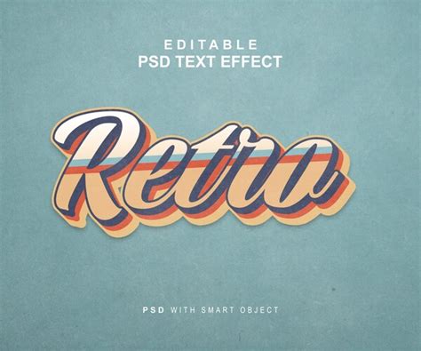 Artstation Retro Psd Fully Editable Text Effect Layer Style Psd Mockup Template Artworks