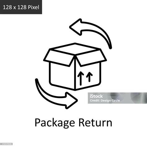 パッケージ リターン ベクトル アウトライン アイコン デザイン図白い背景に物流配送記号eps10ファイル Sendのベクターアート素材や