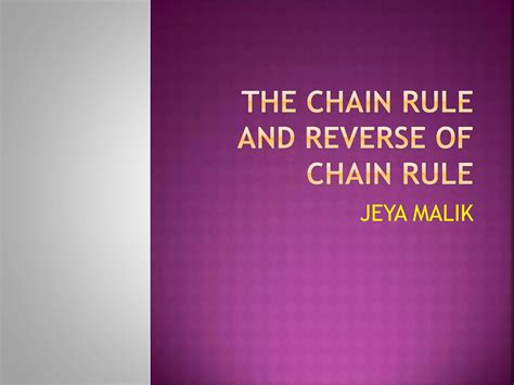The Chain Rule Ppt