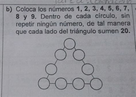 b Coloca los números 1 2 3 4 5 6 7 8 y 9 Dentro de cada