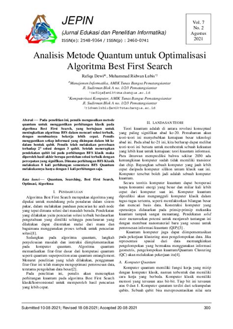 pdf analisis metode quantum untuk optimalisasi algoritma best first