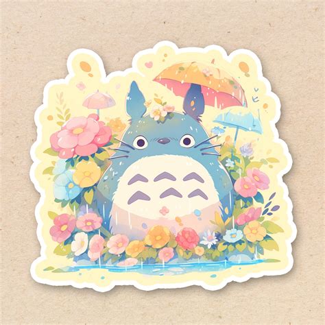 Kawaii Aesthetic Vinyl Sticker Adorable Ghibli Totoro Etsy