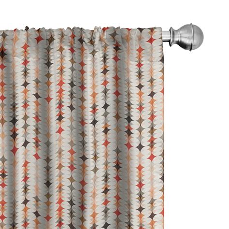Ambesonne Geometric Curtains Vintage Oval Pattern Pair Of 28x84