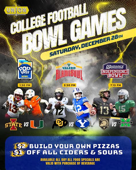 POP TARTS BOWL IOWA STATE VS MIAMI ALAMO BOWL COLORADO VS BYU