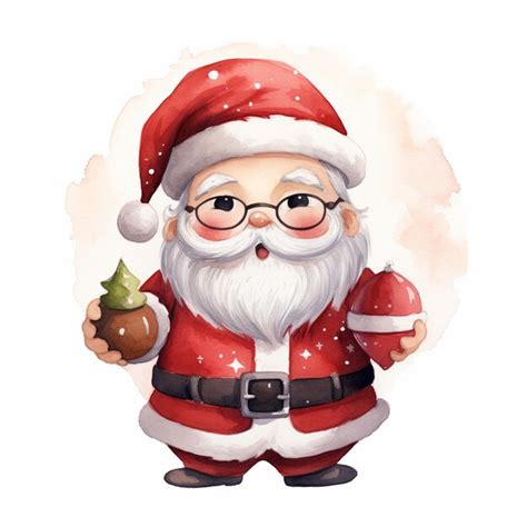 There Is A Cartoon Santa Claus Holding A Chocolate Nut Generative Ai