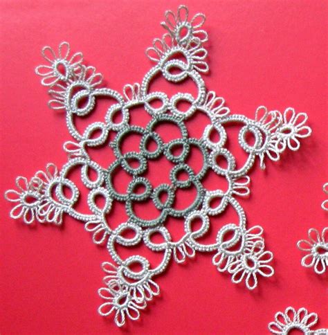 Snowflake Tatting PDF Pattern Christmas Decoration Tatted Snowflakes Xmas Ornament DIY Shuttle