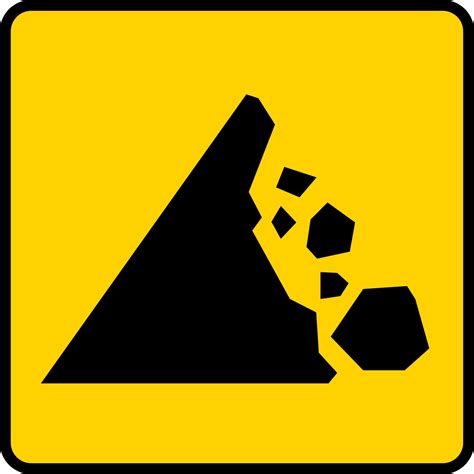 Caution Falling Rocks Sign 38243512 Vector Art At Vecteezy