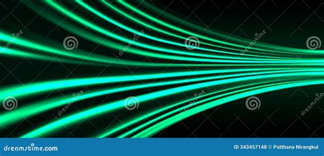 Abstract Green Light Fast Speed Motion Curve Technology Futuristic Background Vector Stock