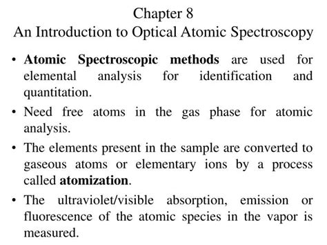 Ppt Chapter 8 An Introduction To Optical Atomic Spectroscopy