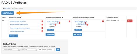 Enabling Radius Attributes
