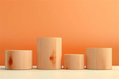 Sleek Circular Wooden Display Cylinder Surrounded By Vivid Pericolored