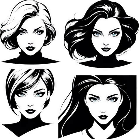Premium Vector Beautiful Girl In Black And White