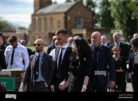 Kevin Sinfield His Wife Jayne Sinfield Leave Pontefract Crematorium