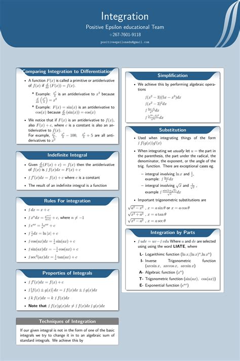 Integration Notes Just Study Integration Positive Epsilon