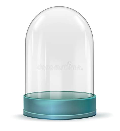 Empty Glass Dome Mockup Realistic Display Cover Stock Vector