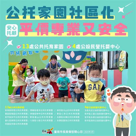 提供多元托育選擇 南市建設17處公共托育機構及18處定點臨時托育