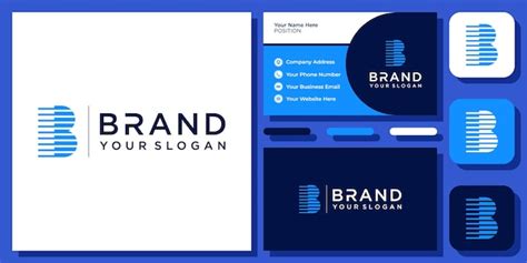 초기 편지 B 추상 조각 명함 서식 파일 현대 간단한 모노그램 아이콘 로고 디자인 프리미엄 벡터