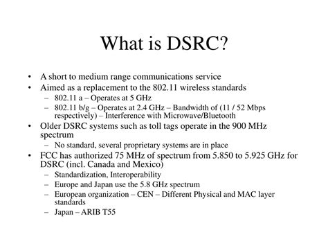 PPT Exploring DSRC Technology A Comprehensive Overview PowerPoint Presentation ID 9147222