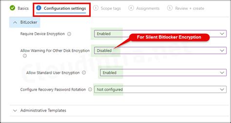 enable and configure bitlocker using intune