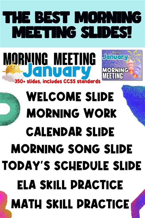 An Advertisement For The Morning Meeting Slides