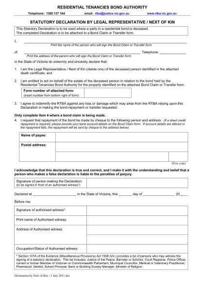 Statutory Declaration Form Vic Page Free To Edit Download Print CocoDoc