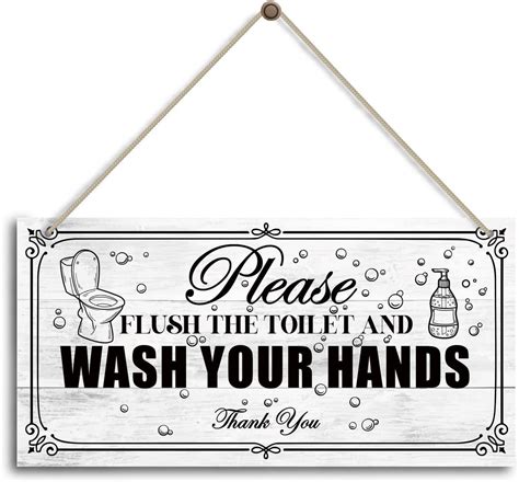 Please Flush The Toilet And Wash Your Hands Thank You Signs Funny