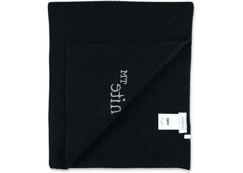 Off White Bookish Knit Scarf Blackwhite In Virgin Wool Us