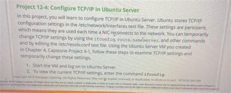 solved project 12 4 configure tcp ip in ubuntu server in