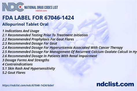 Fda Label For Allopurinol Tablet Oral Indications Usage And Precautions