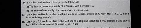 9 let a be a well ordered class prove the
