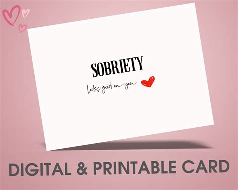 Printable Sobriety Card Digital Valentines Card Sobriety Anniversary