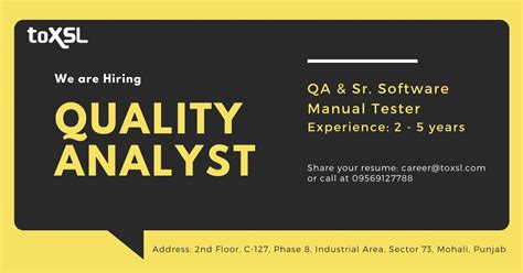 Toxsl Technologies On Linkedin Toxsl Is Hiring For Qa Software Manual