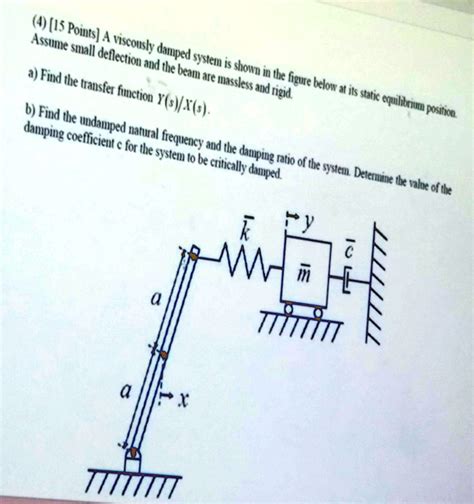 4 [15 Points] A Viscously Damped System Is Shown In The Figure Below At Its Static Equilibrium
